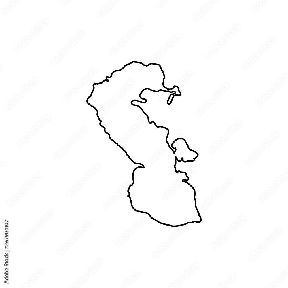 Map of the Caspian sea. Vector illustration Stock Vector | Adobe Stock