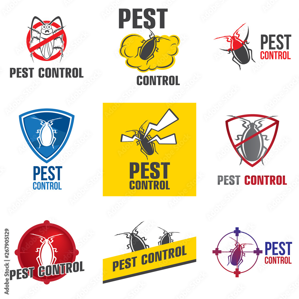 Vector set of logos for pest control company Stock Vector | Adobe Stock