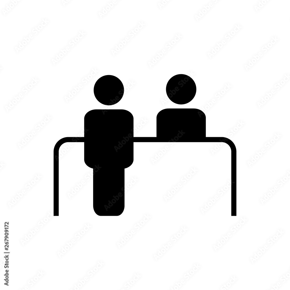 Customer service desk vector icon. Reception symbol for graphic design ...