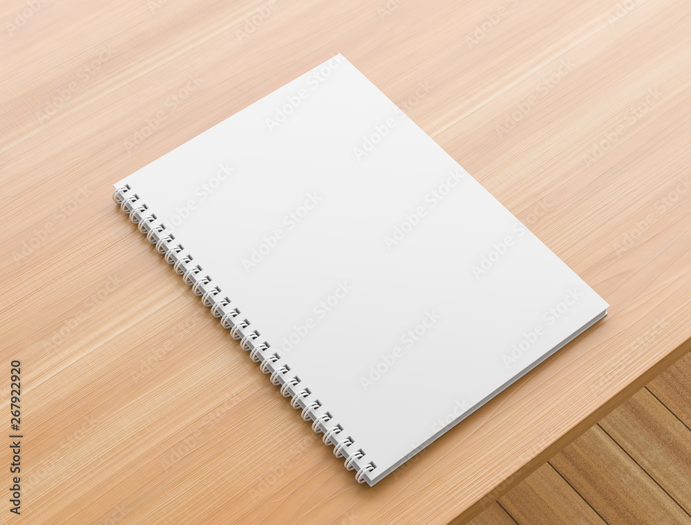 A4 format spiral binding notebook mock up Stock Illustration | Adobe Stock