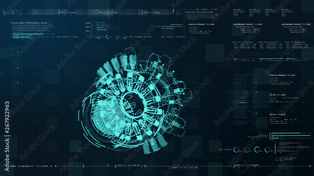 Advance motion graphic futuristic user interface head up display screen ...