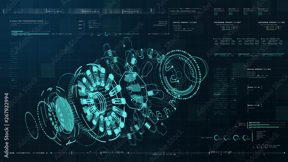 Advance motion graphic futuristic user interface head up display screen ...