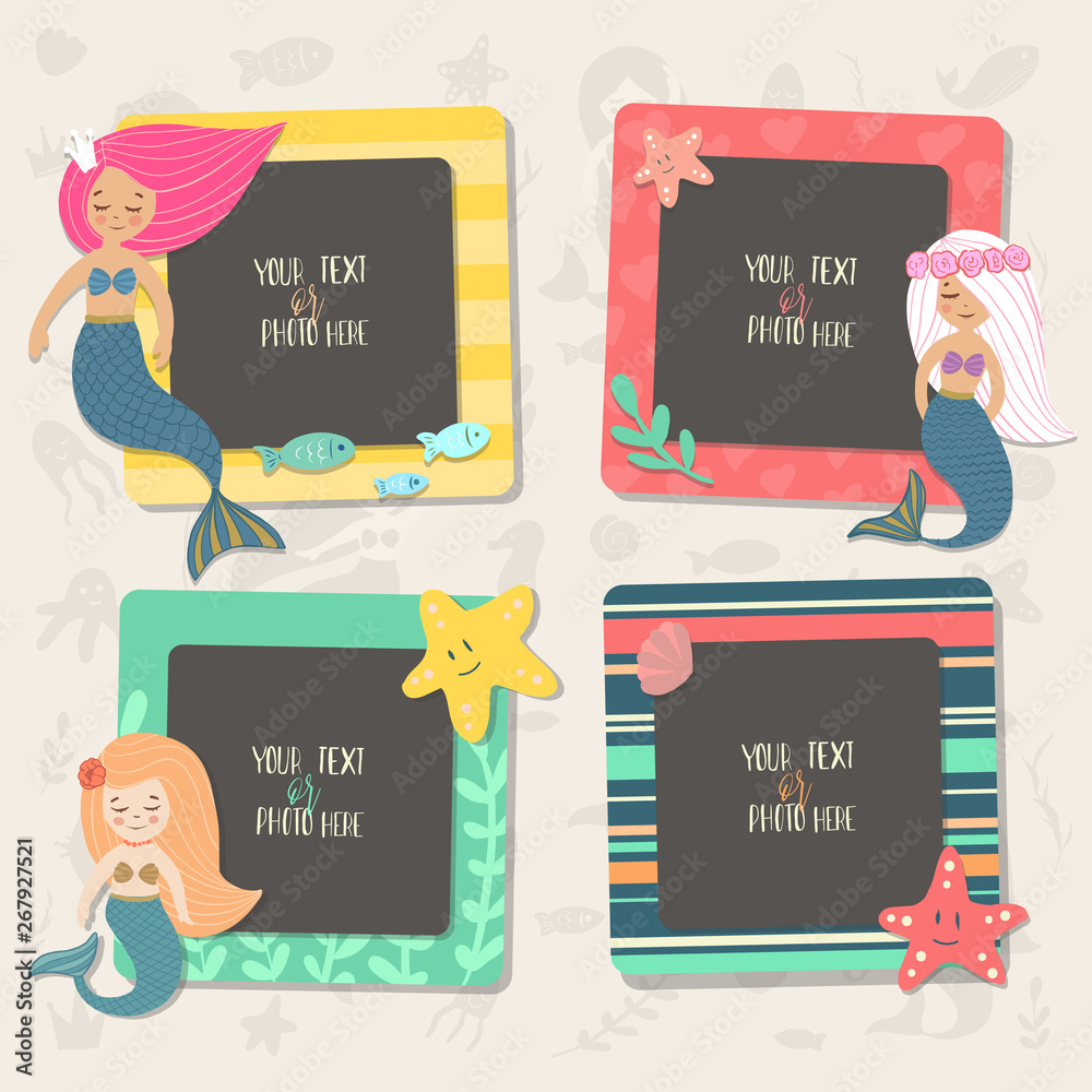 Children illustration. These photo frames you can use for kids picture ...