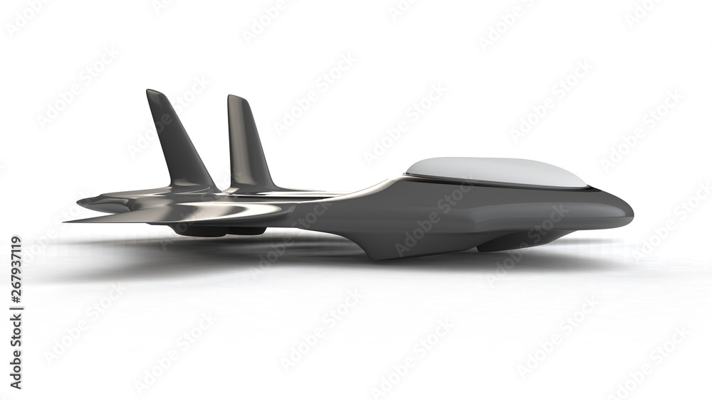 3D illustration of 3D model of monocopter, supersonic combat, military ...