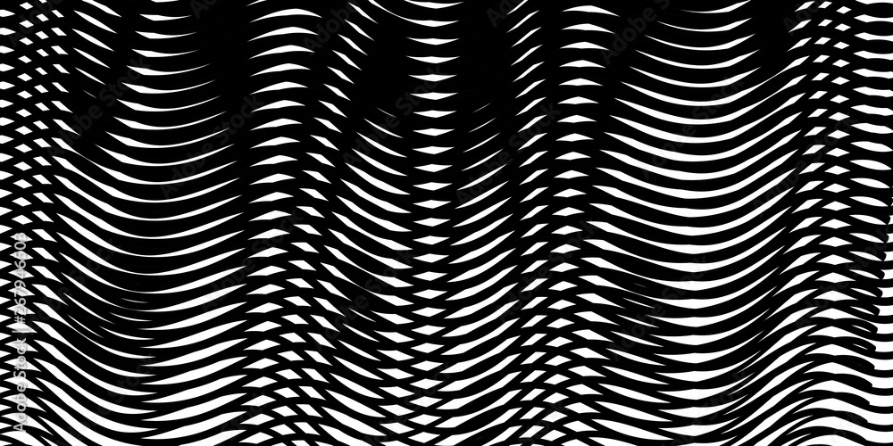 Black and white moire effect vector background. Wave Optical Wave ...