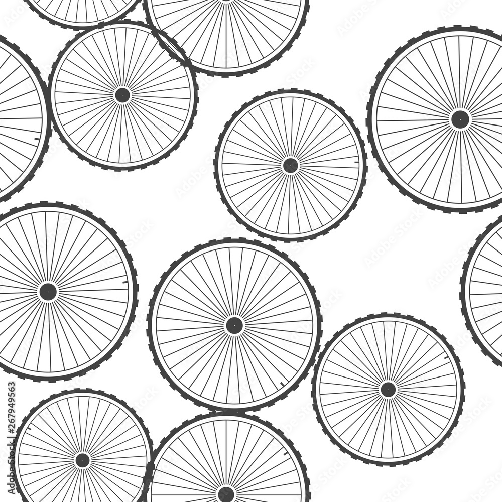Vector wheel icon. Wheel seamless pattern on a white background. Stock ...