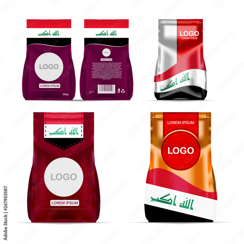 Foil food snack sachet bag packaging for coffee, salt, sugar, pepper ...