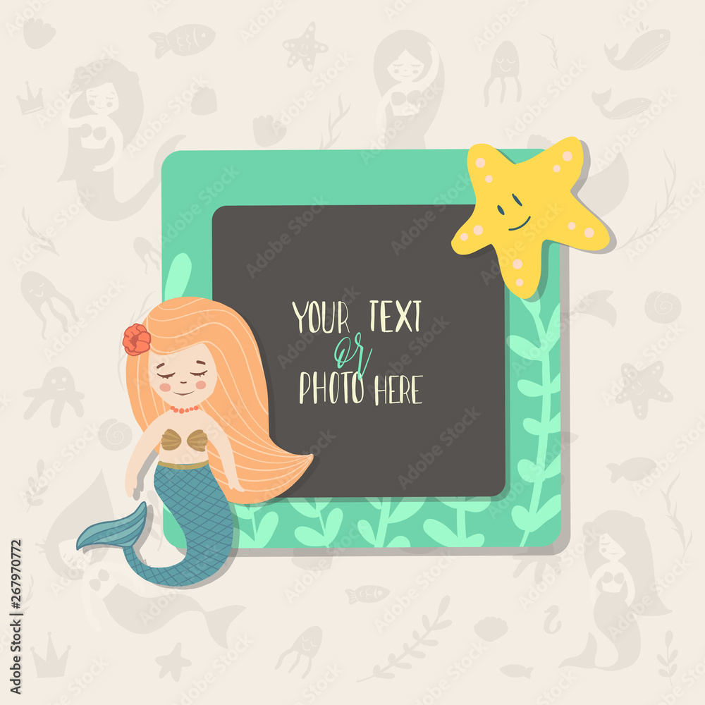 Children illustration. This photo frame you can use for kids picture ...