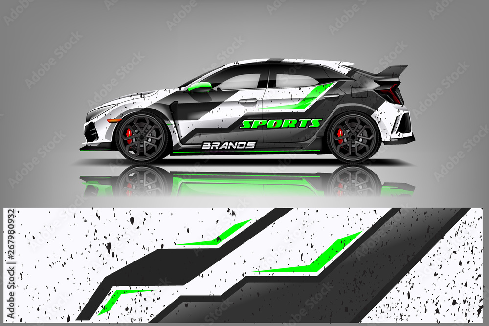 Sport Car wrap design vector, truck and cargo van decal. Graphic ...