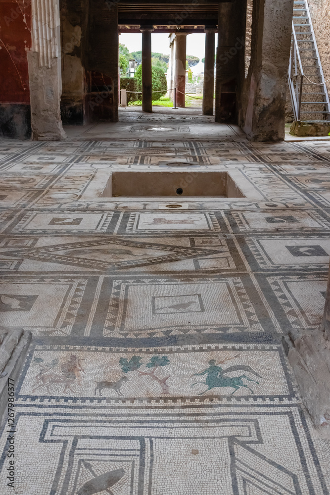 remains of the city of Pompeii destroyed by the eruption of Vesuvius in ...