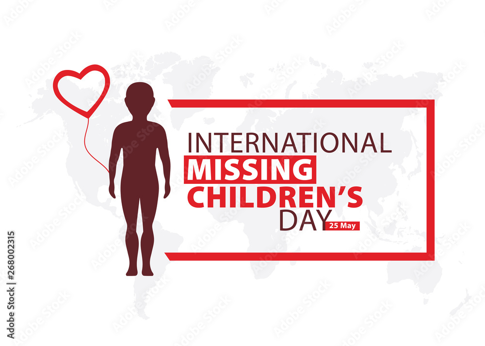 International Missing Children's Day. Boy with balloon. Lost children ...