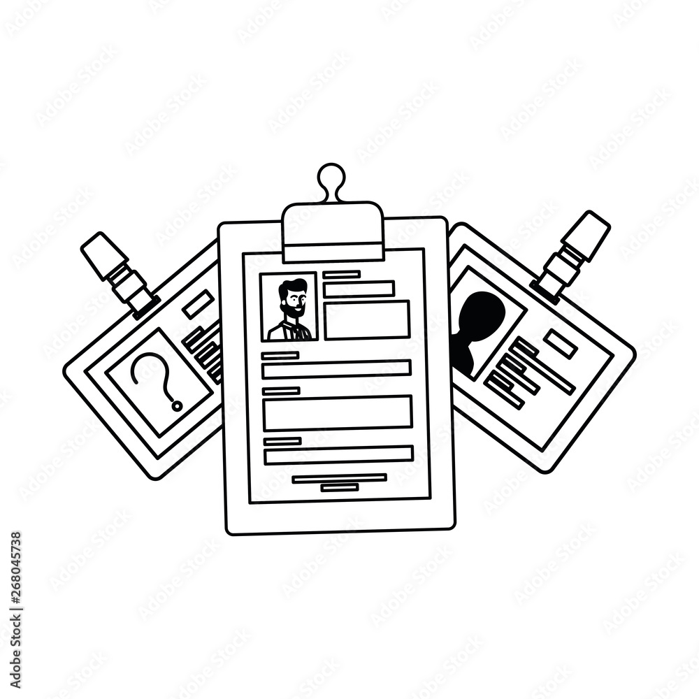 ID card and personal profile on white background Stock Vector | Adobe Stock