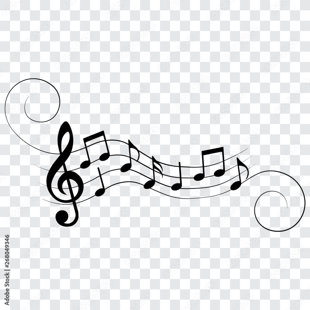 Music notes, symbols, musical design elements, vector illustration ...