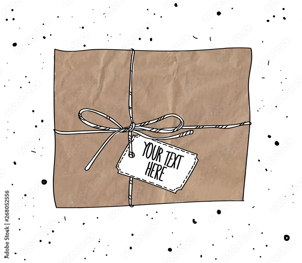 Gift envelopes. Drawing by hand in vintage style. The texture of the ...