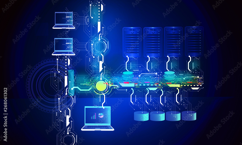 High quality image of enterprise application concept, illustrates ...