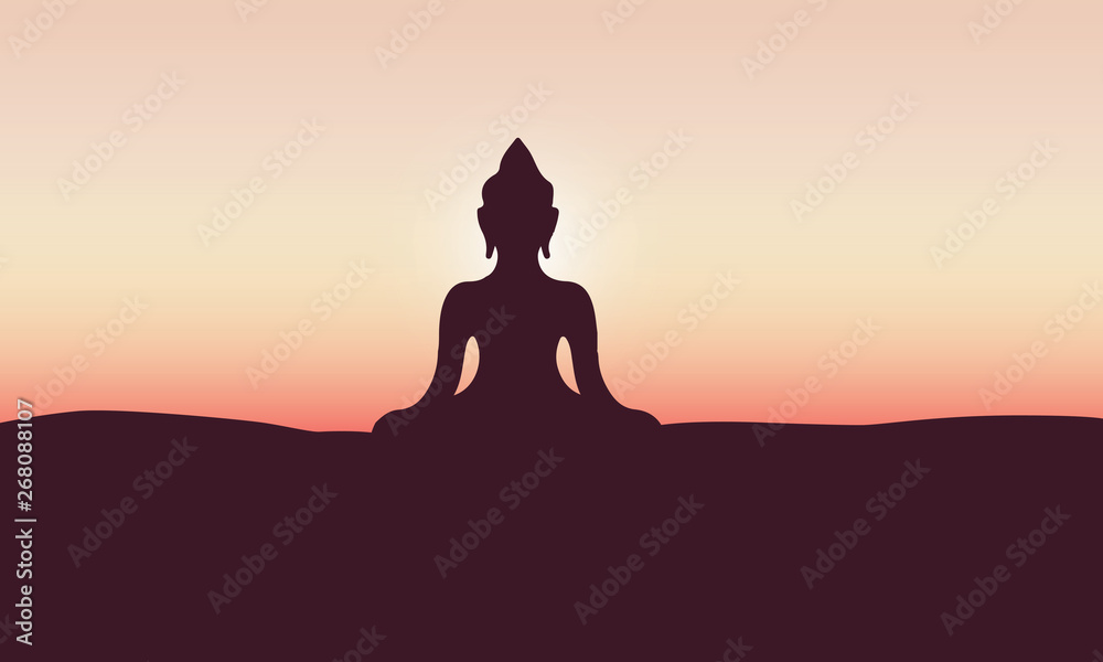 Vector design of Lord Buddha on Happy Buddha Purnima Vesak holiday ...