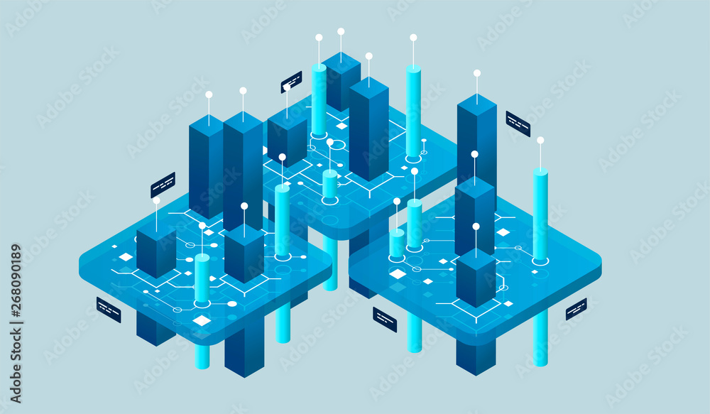 Isometric design concept virtual reality and augmented reality ...