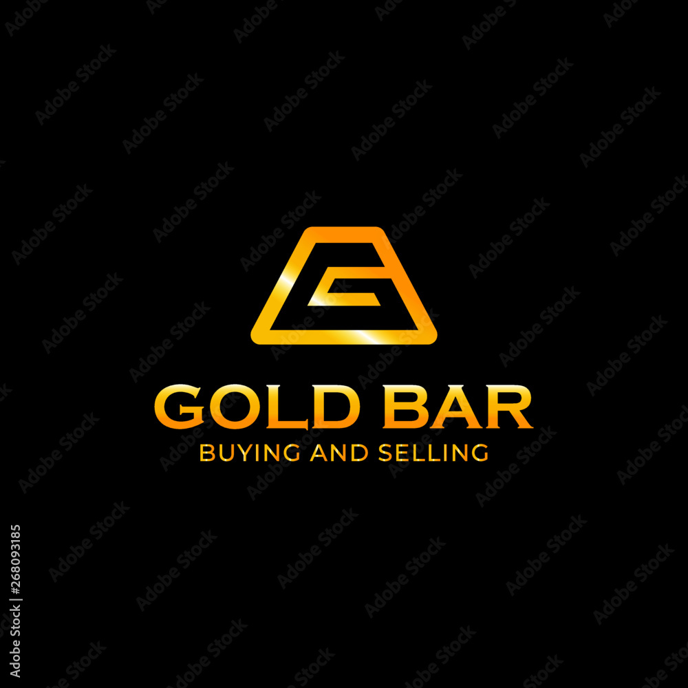 Gold bar shop logo concept Stock Vector | Adobe Stock