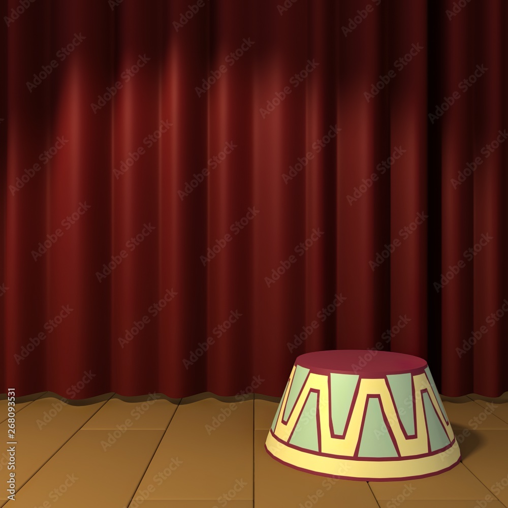 Cartoony theatre stage with pedestal Stock Illustration | Adobe Stock