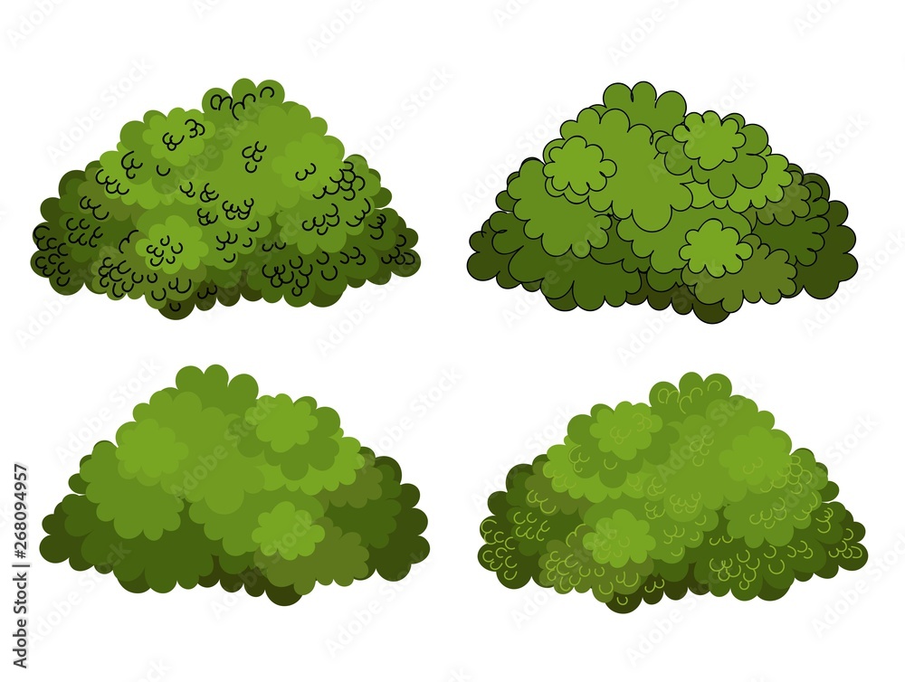 Set of green bushes vector Stock Vector | Adobe Stock