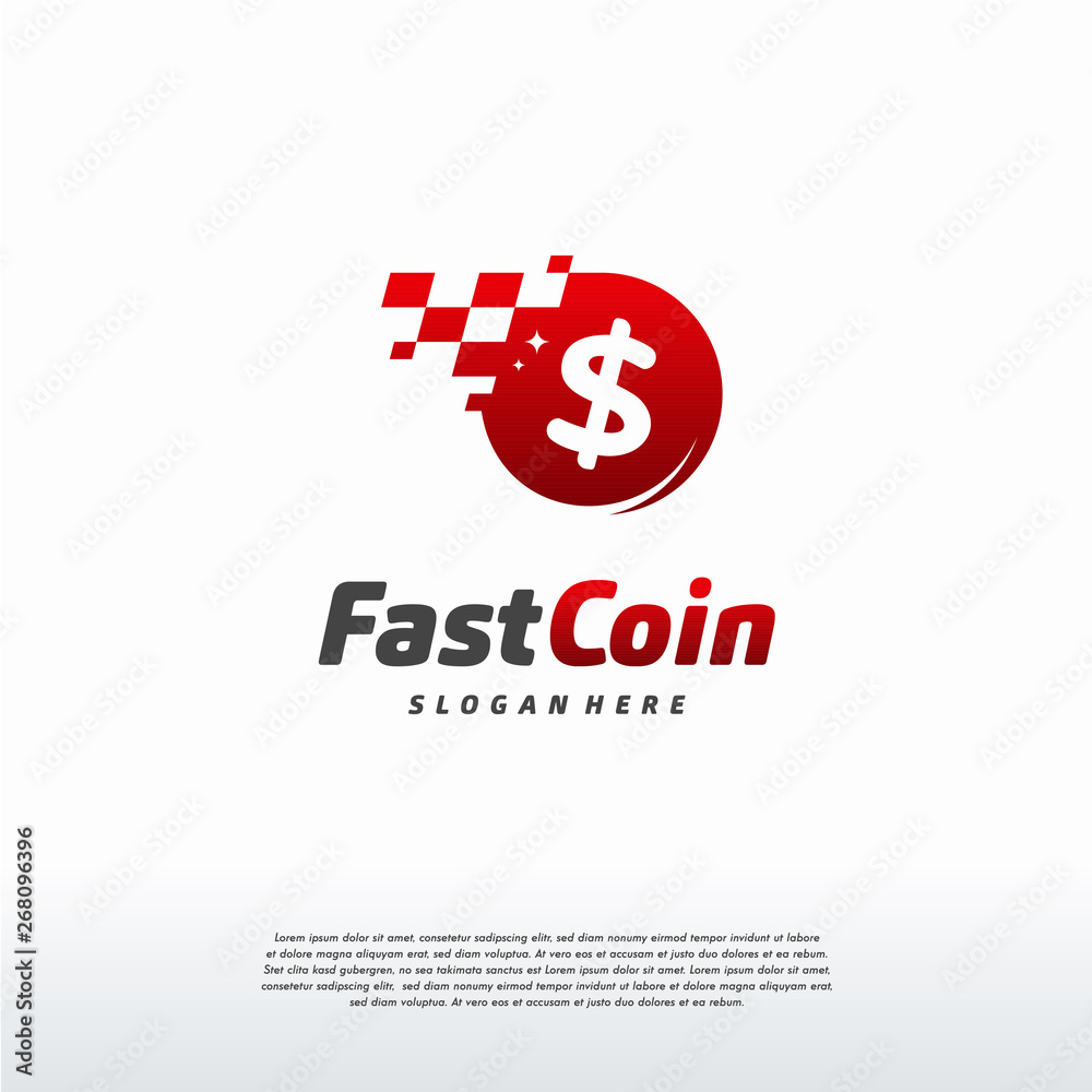 Fast Coin Logo Racing flag designs concept vector, Fast Cash logo ...