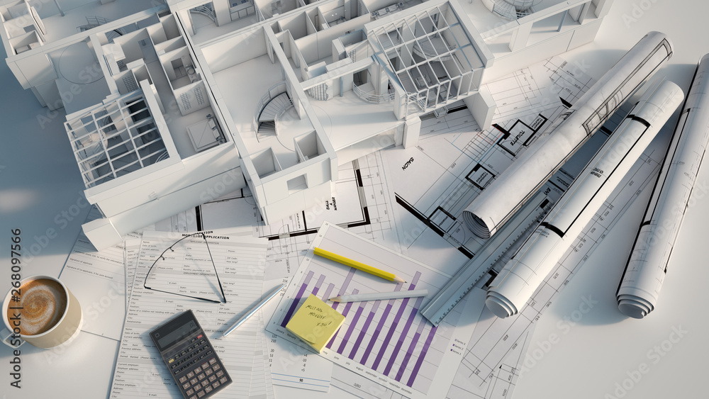 Apartment building project overview Stock Illustration | Adobe Stock
