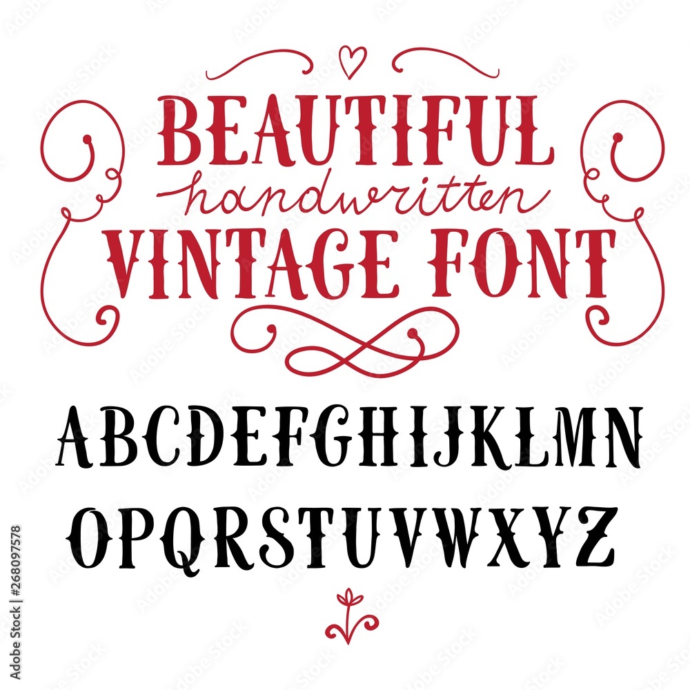 Vintage vector font Stock Vector | Adobe Stock