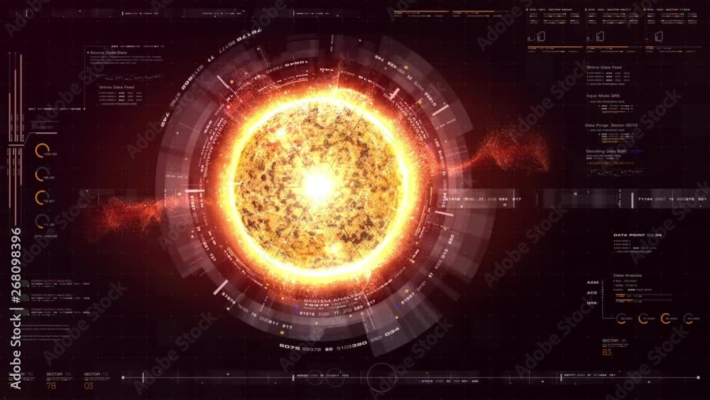 Futuristic graphic user interface head up display screen with digital ...