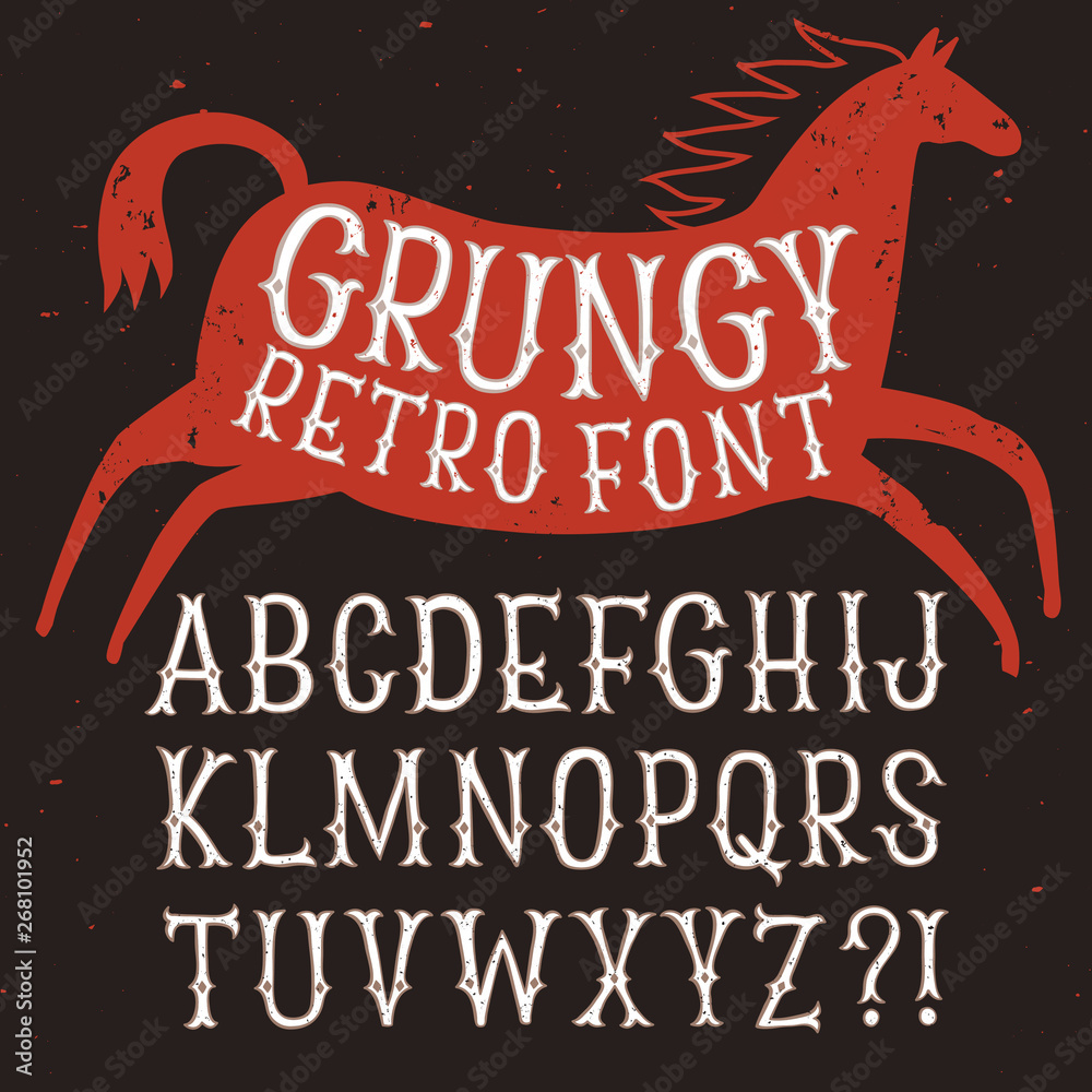 Hand drawn old style font Stock Vector | Adobe Stock