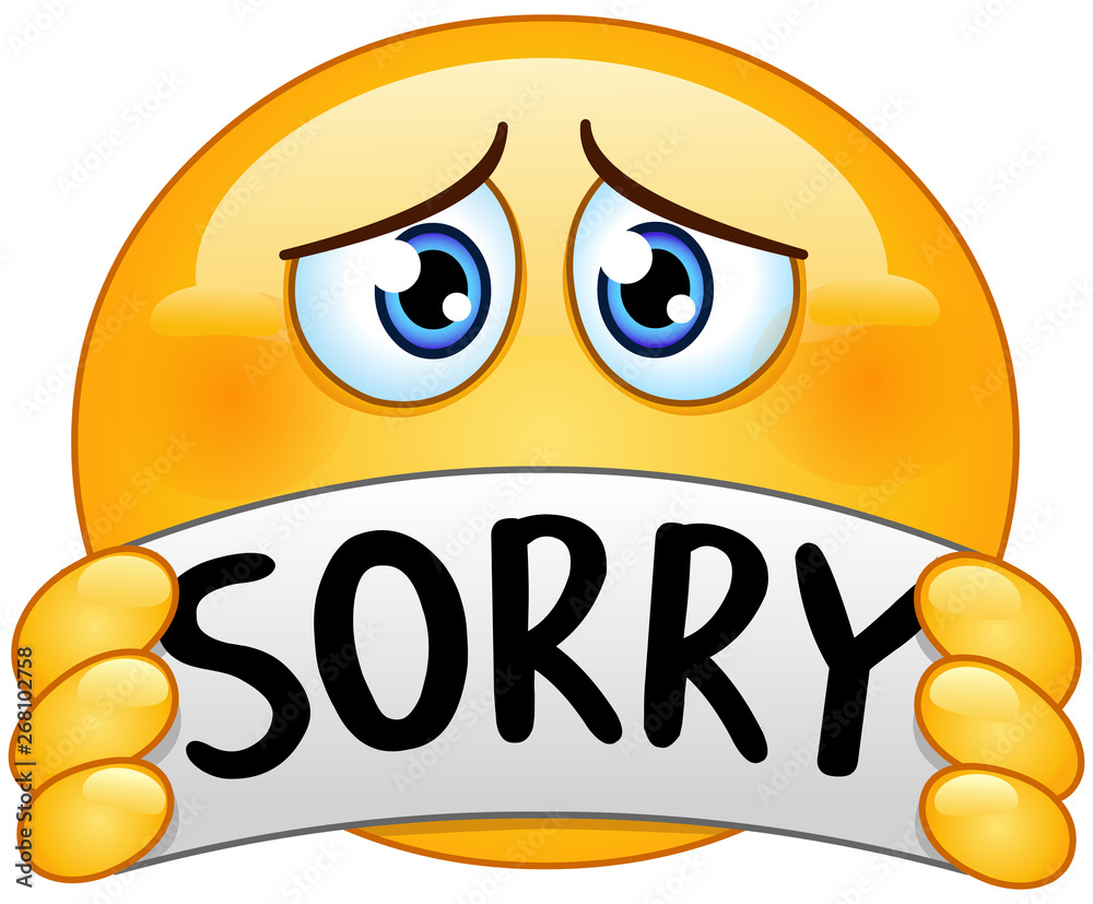 emoticon with sorry sign Stock Vector | Adobe Stock