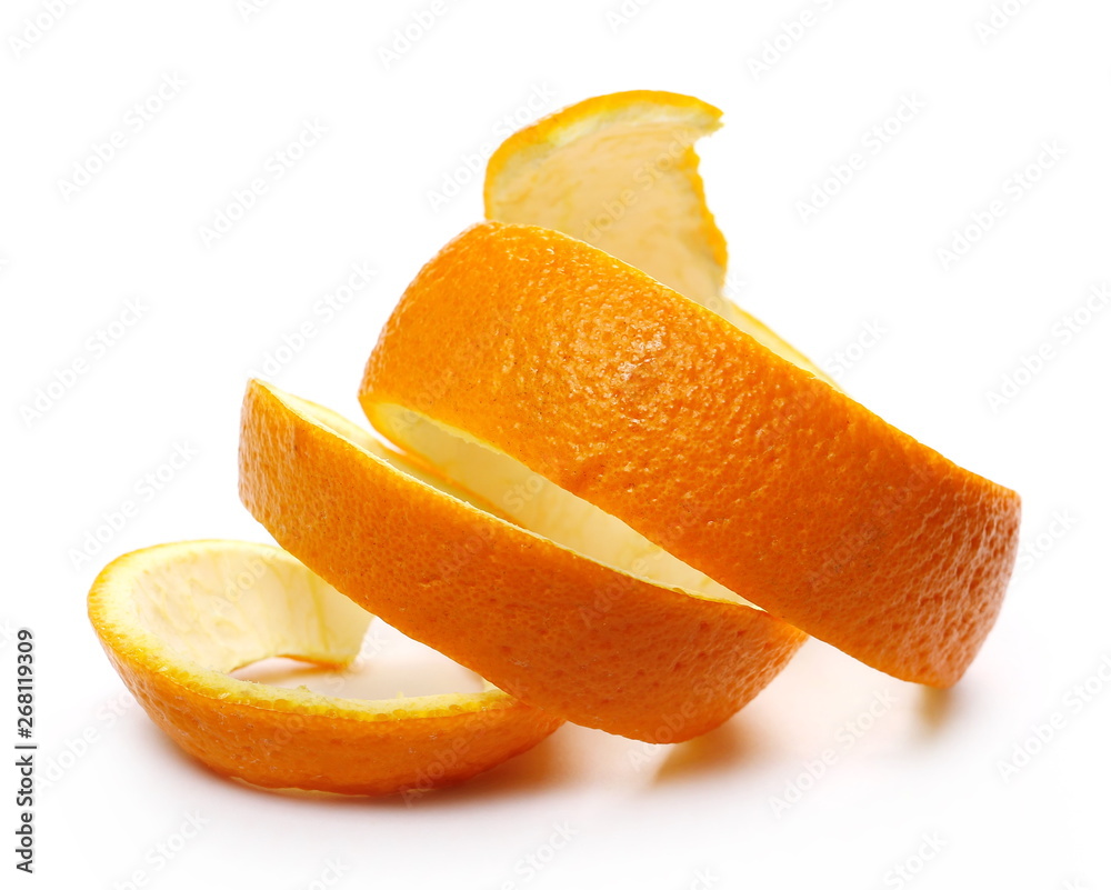 Orange peel isolated on white background Stock Photo | Adobe Stock