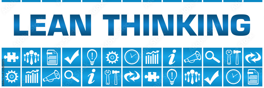 Lean Thinking Blue Box Grid Business Symbols Stock Illustration | Adobe ...