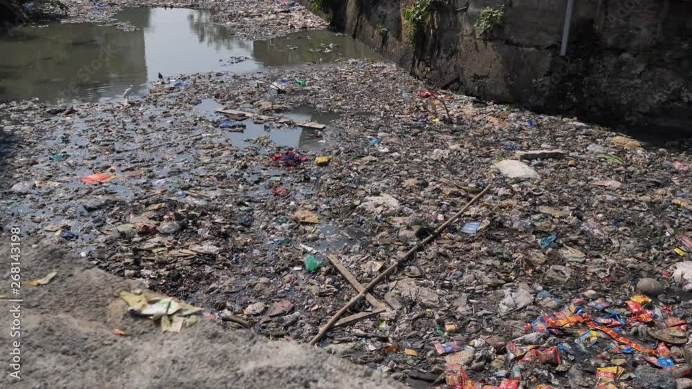 Dirty river in Dharavi slums. Mumbai. India. Stock Video | Adobe Stock