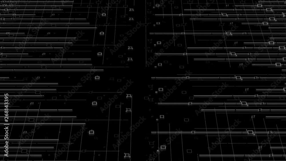 3d render digital abstract background with technology lines and square ...