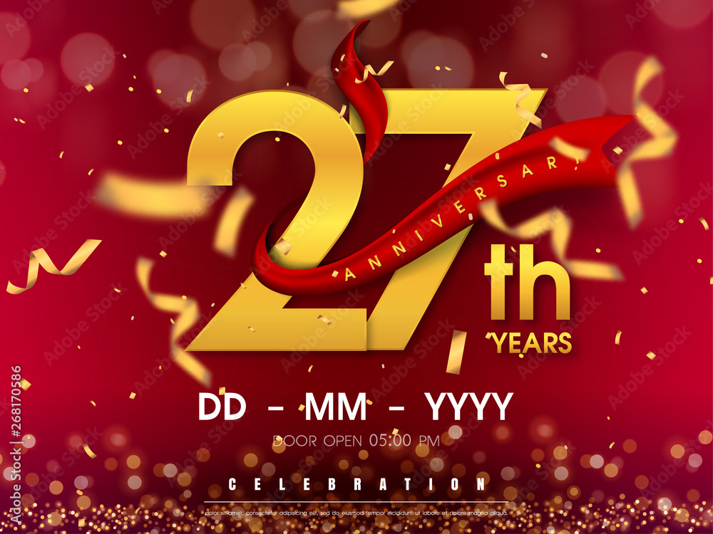 27-years-anniversary-logo-template-on-gold-background-27th-celebrating