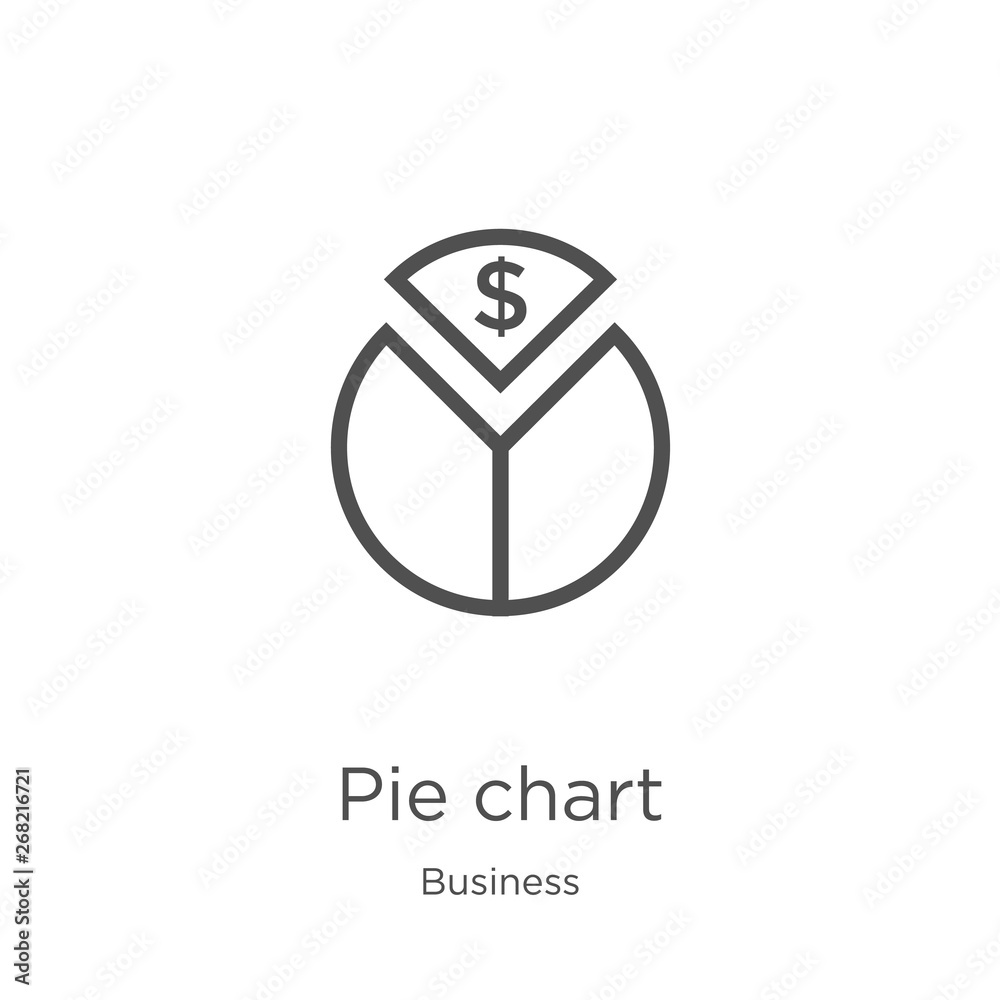pie chart icon vector from business collection. Thin line pie chart ...