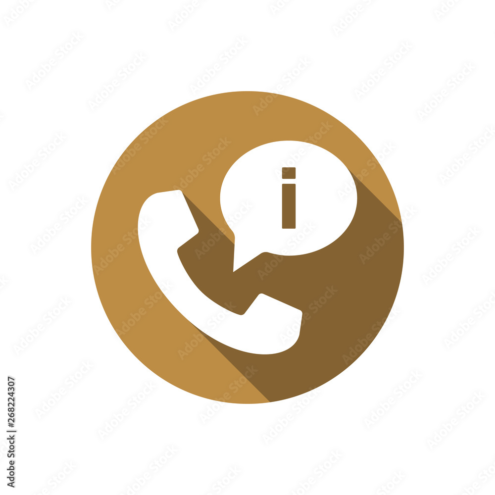 Communication bubble with telephone icon. Call for info icon. Phone ...