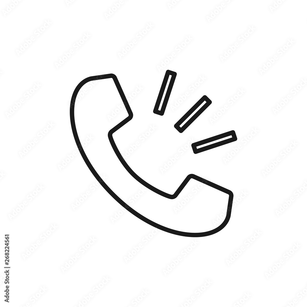 Call icon isolated on white background. Ringing phone sign. Trendy call ...