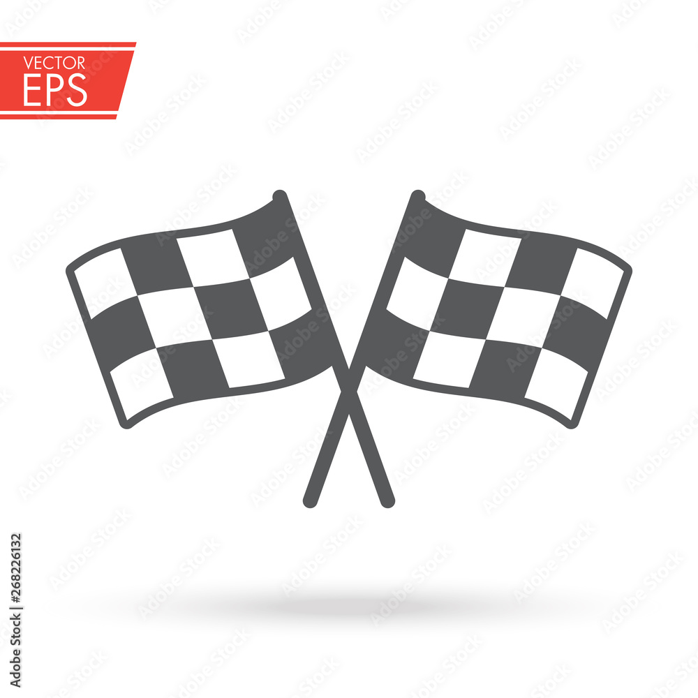 Vetor de Checkered racing flag icon. Starting flag auto and moto racing ...