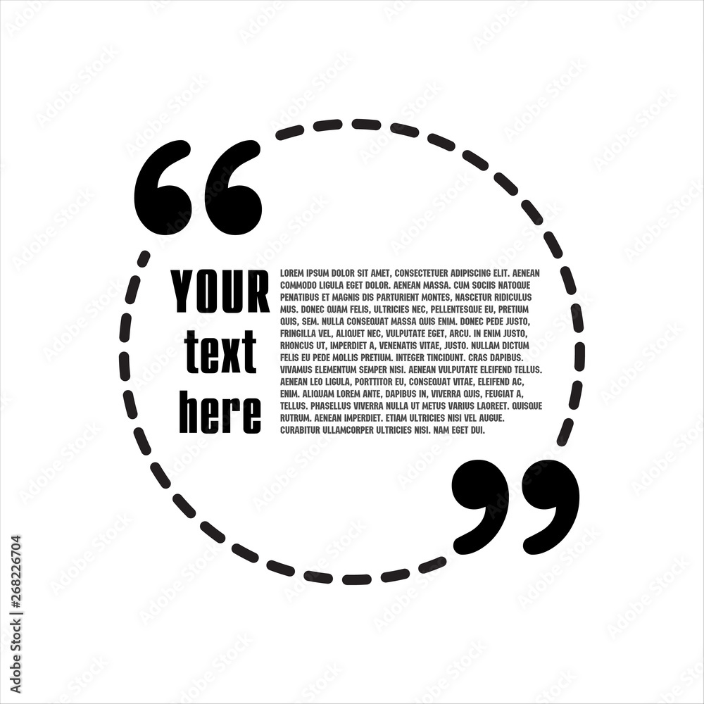 Quote round box vector on a white background. Typographic Templates ...