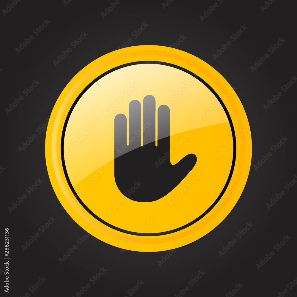 Stop sign push hand. Do not enter stop symbol with hand. Silhouette of ... Stop sign push hand. Do not enter stop symbol with hand. Silhouette of ...