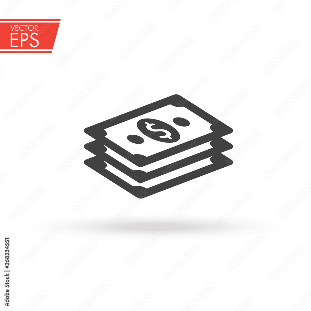 Dollar stack pack icon. Stack of cash or money for apps and websites ...