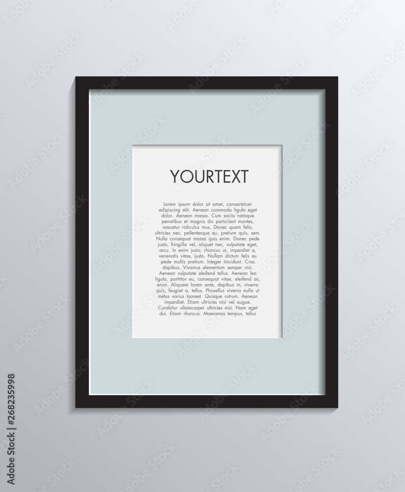 3D picture frame design vector for A4 image or text. Colour realistic ...