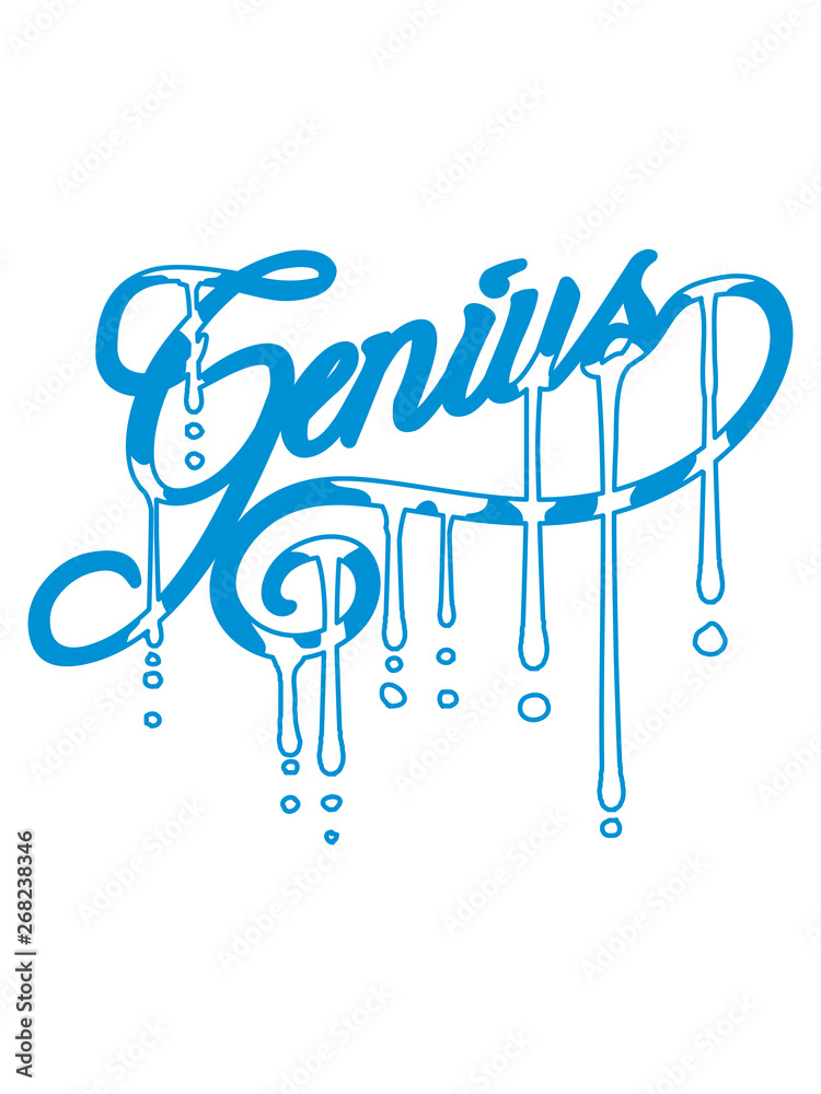 Stockillustratie tropfen graffiti schriftzug genius genie schlau ...