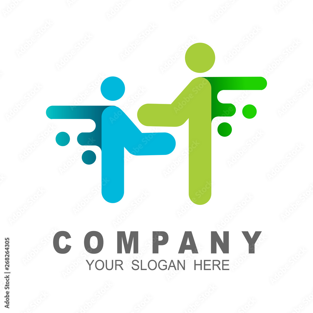 logo letter m and people, M letter with human character logo sign Stock ...