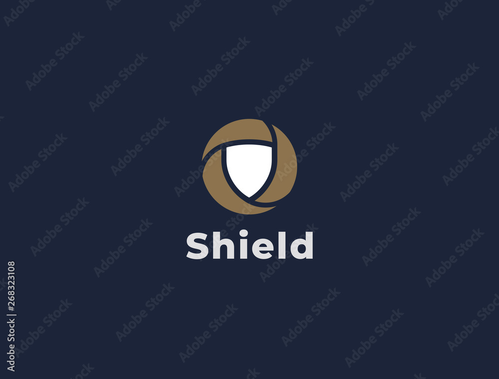 Shield safety round logo icon design template. Abstract symbol of ...
