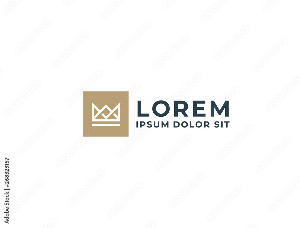 Geometric Vintage Creative Crown abstract Logo design vector template ...
