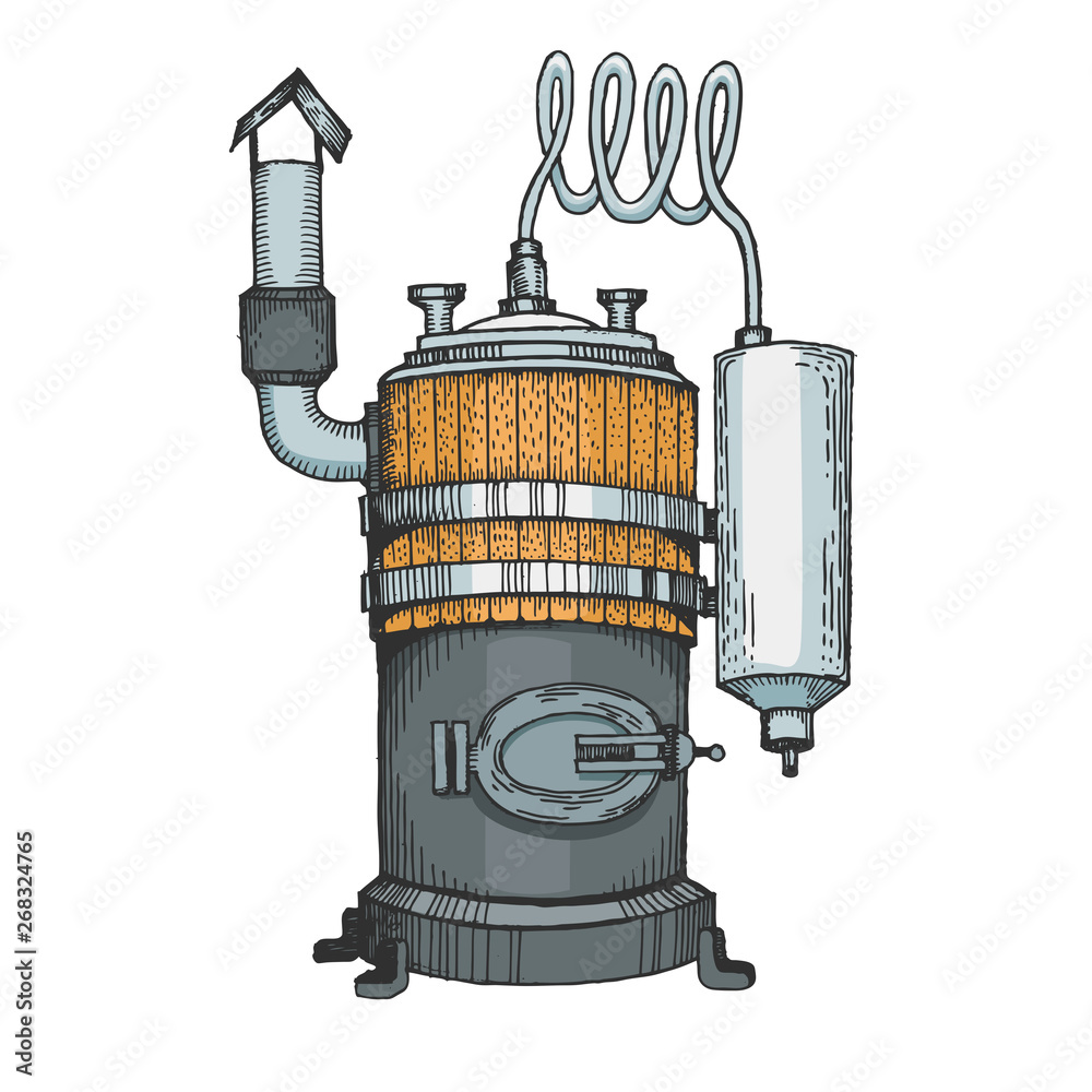 Moonshine Still Drawing