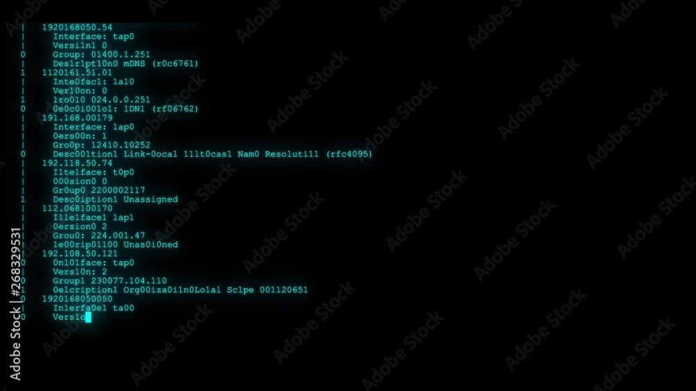 Encrypted Programming Security Hacking Code Data Flow Stream On Display