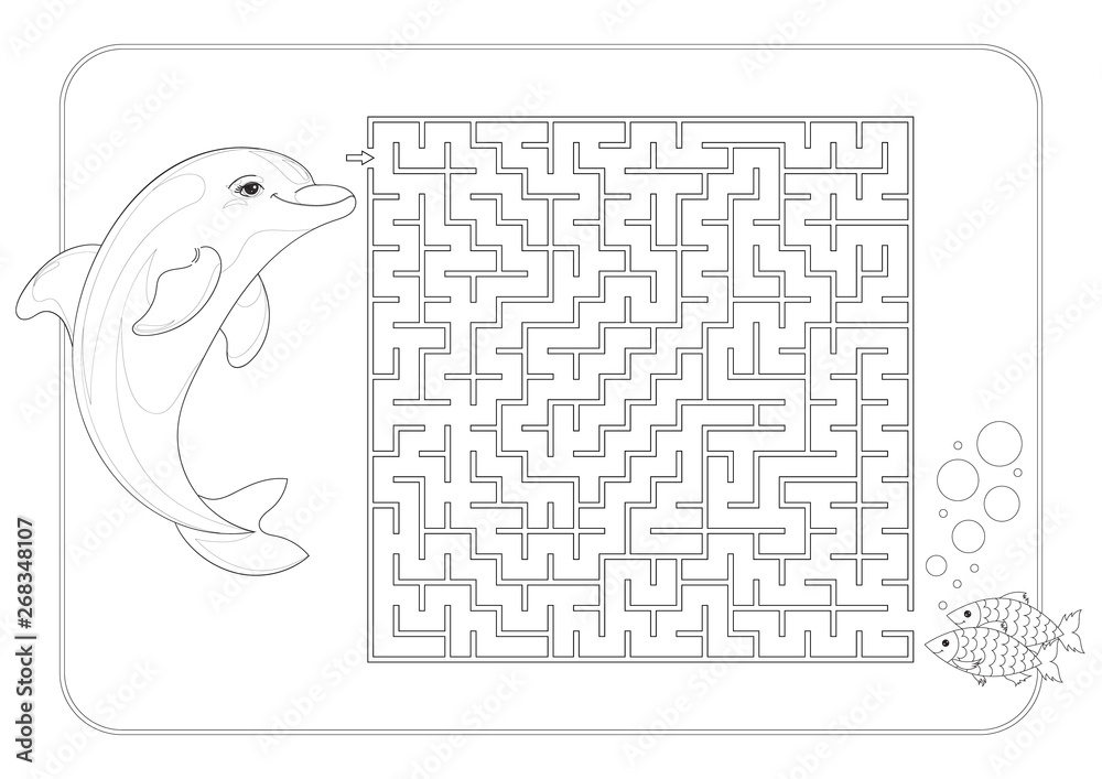Vetor de Labyrinth, maze conundrum coloring book page for kids ...